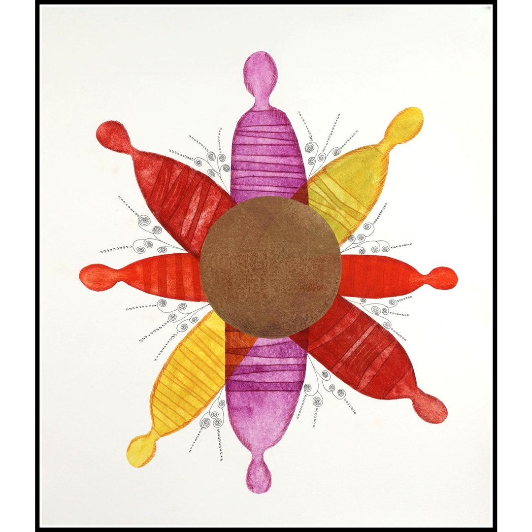Monoprint With Collagraph, Life as a Flower, One of a Kind, Bright ...