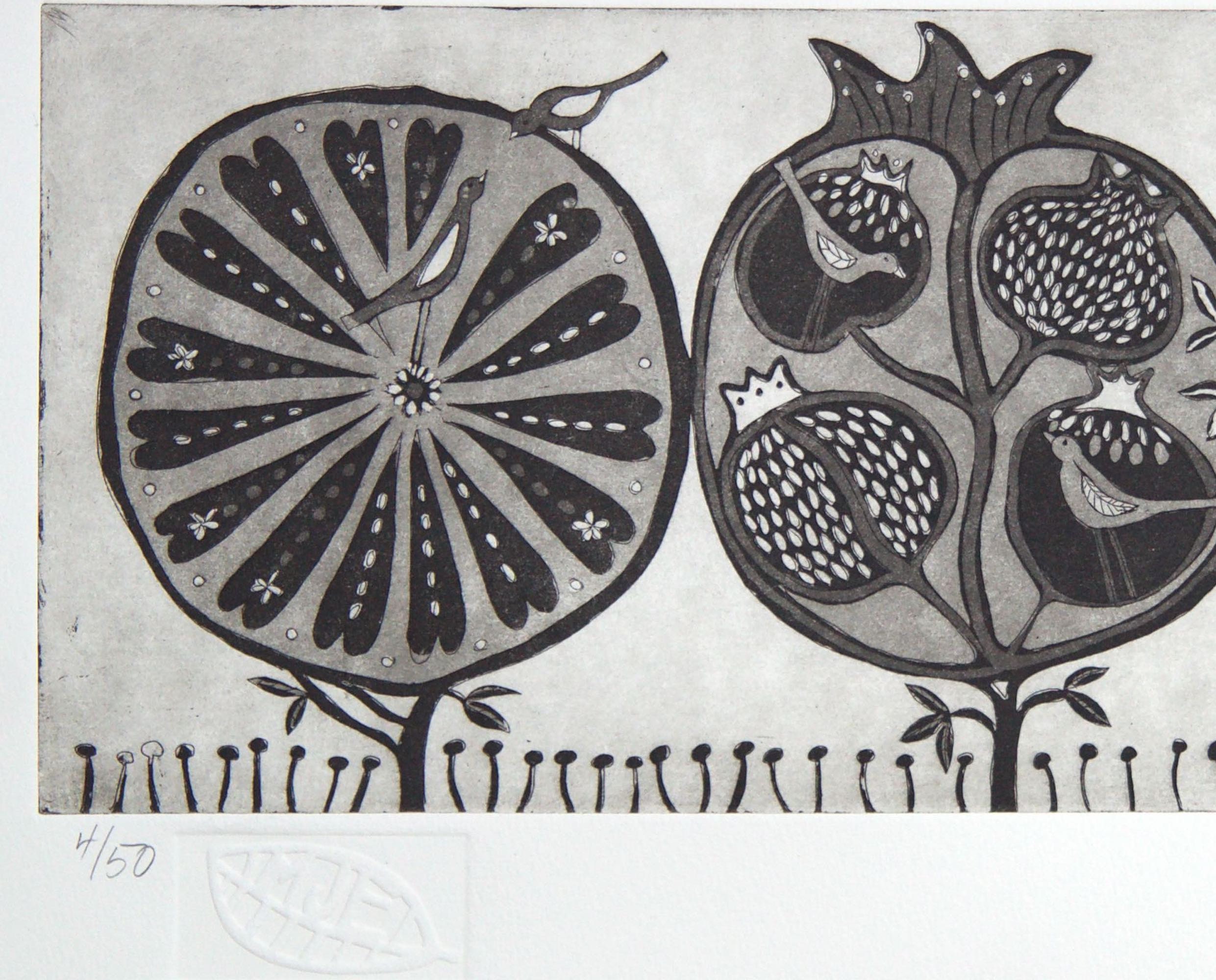 Etching Dream Orchard hand printed on paper signed and | Etsy