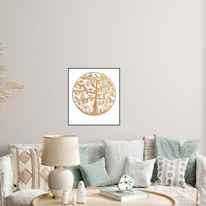 Linocut in Gold Ink, Freedom, Bird Cages, Tree, Handprinted, Signed ...