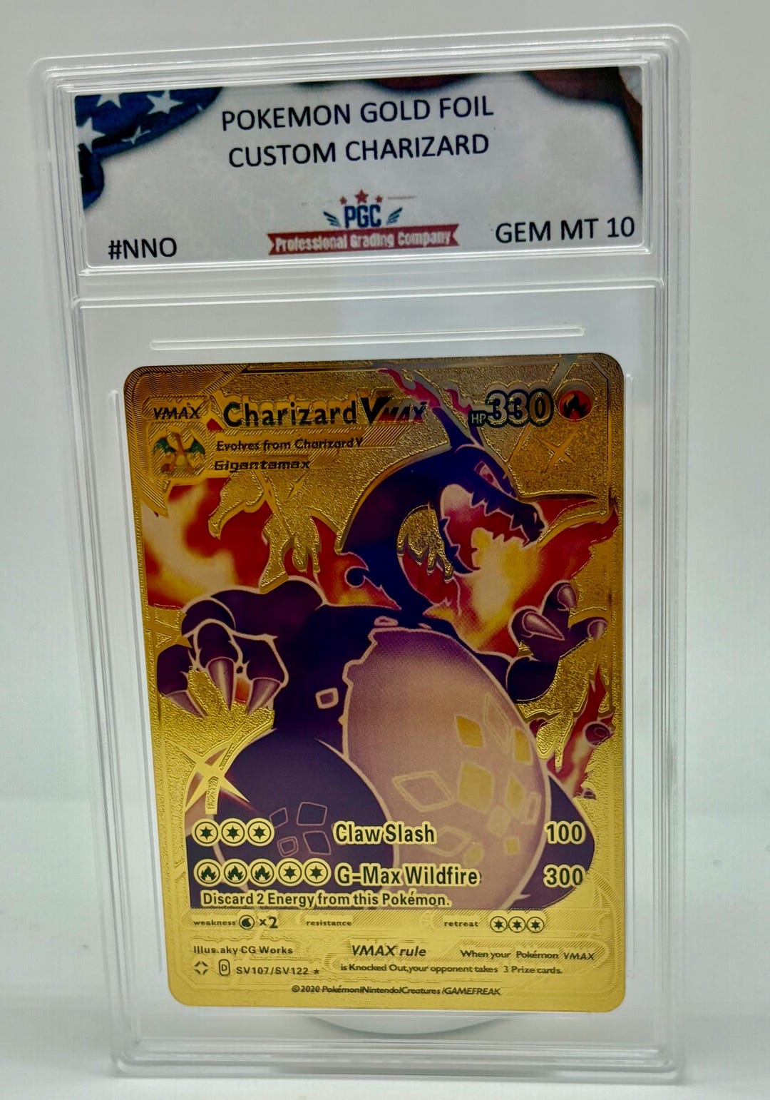 Custom Gold Foil Charizard Mint 10 - Etsy