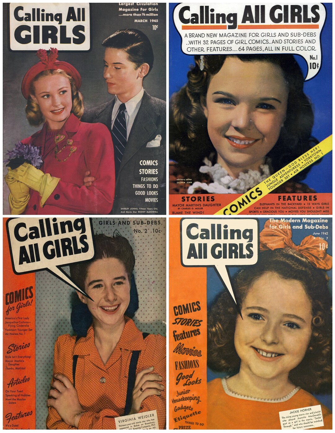 Calling All Girls Magazines 1940s 50s Vintage Teens Magazines Judy Wing ...