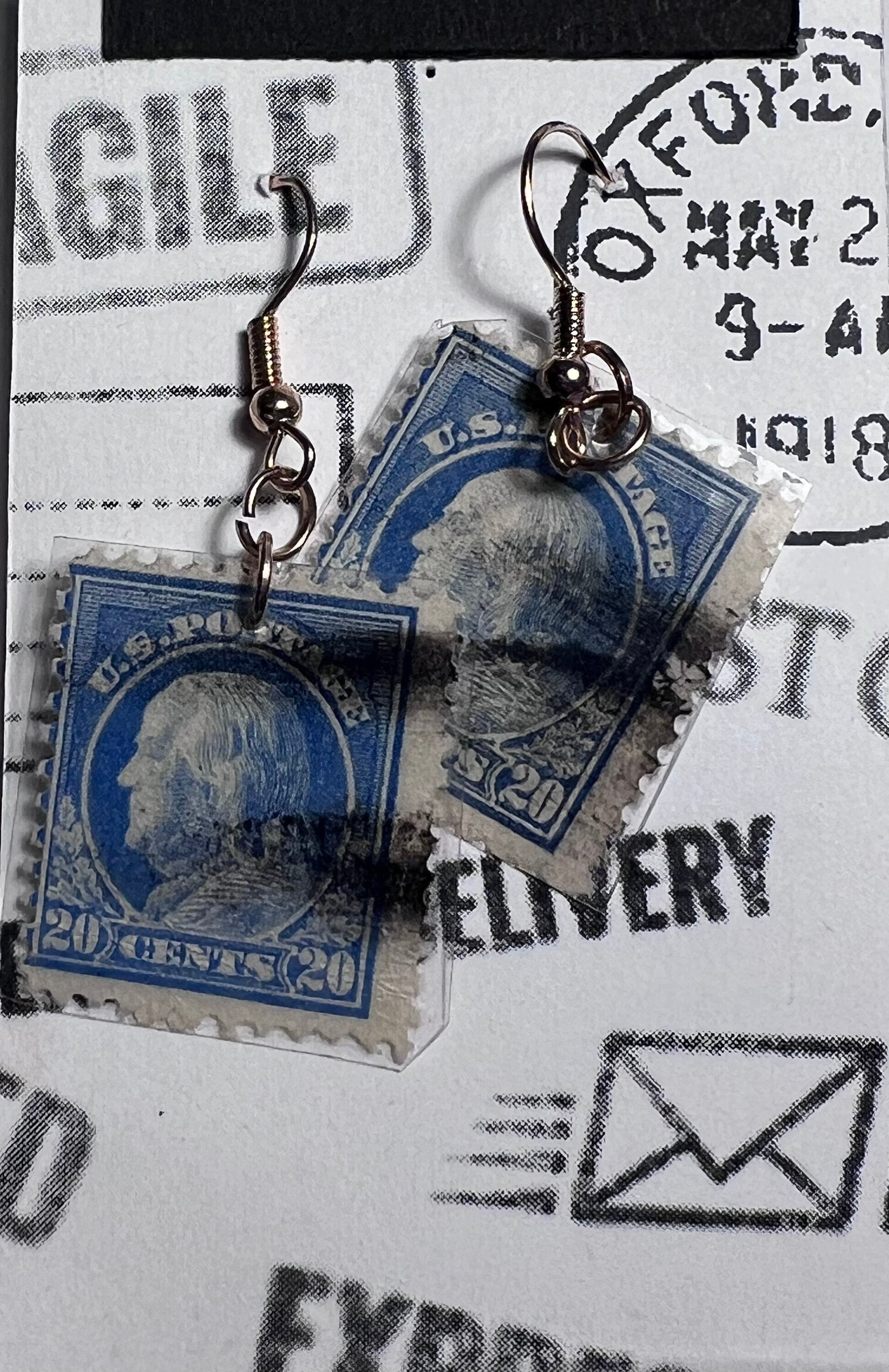 Older USA Postage Stamp Earrings - Etsy