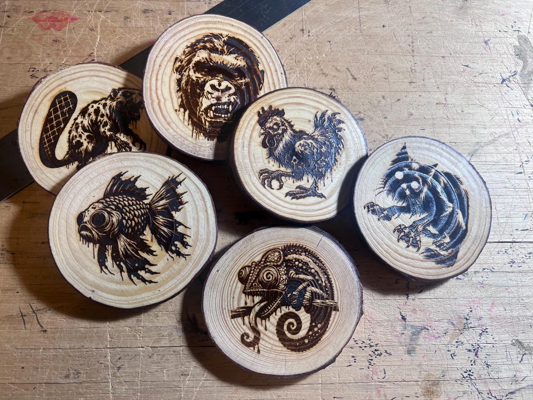 Zombie Animal Coaster- Wood - Etsy