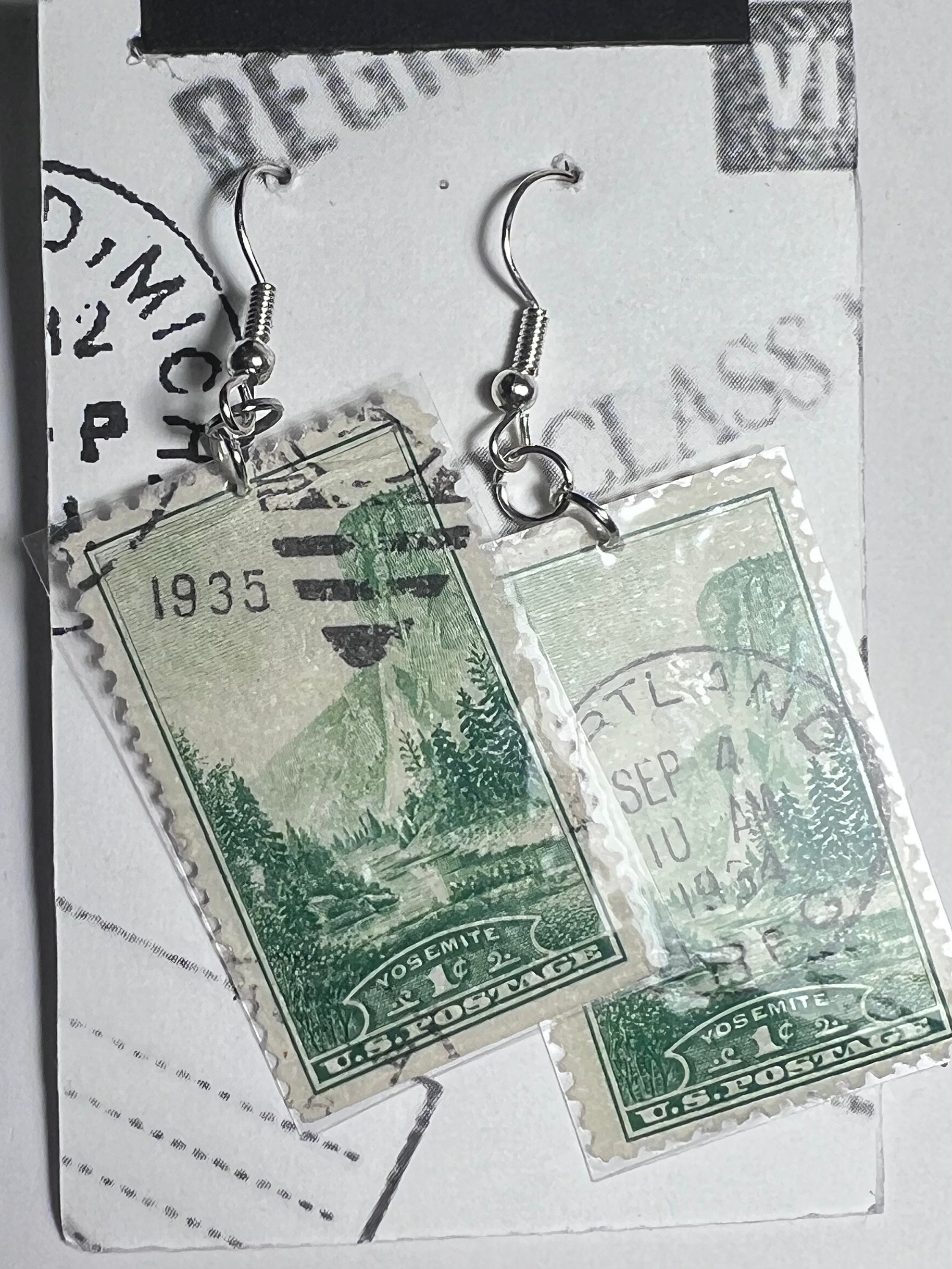 Older USA Postage Stamp Earrings - Etsy