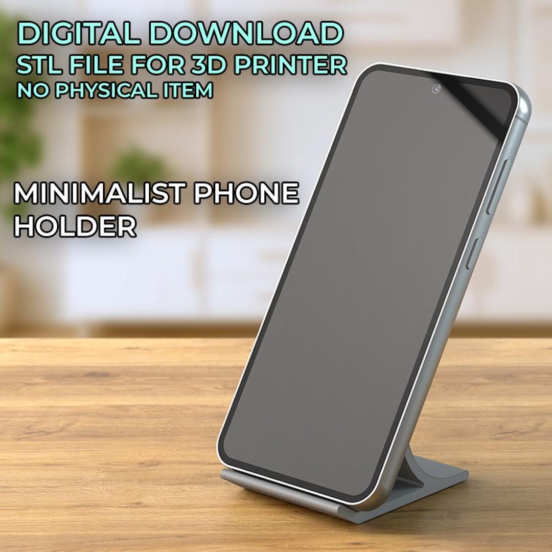 3D Print STL File Phone Stand – Minimalist Smartphone Holder - Etsy