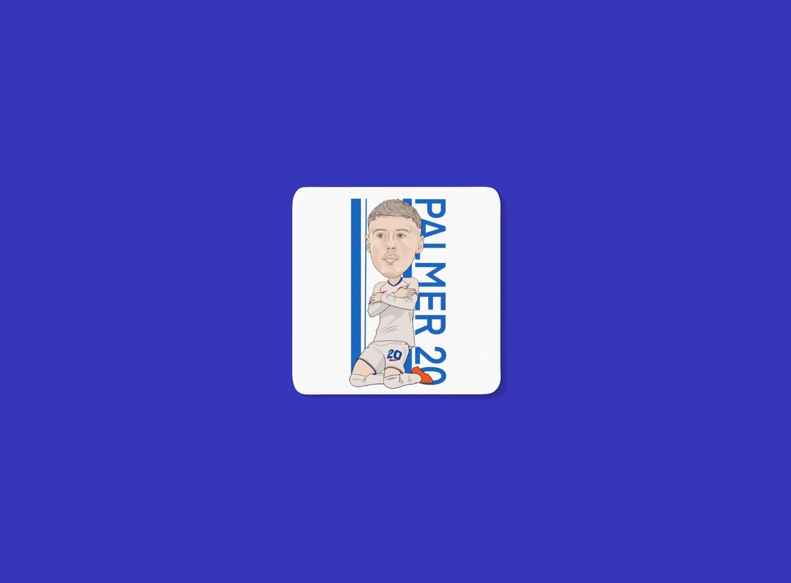 Chelsea Cartoon Cole Palmer Fan Art Made 11oz White Mug and Coaster Set ...