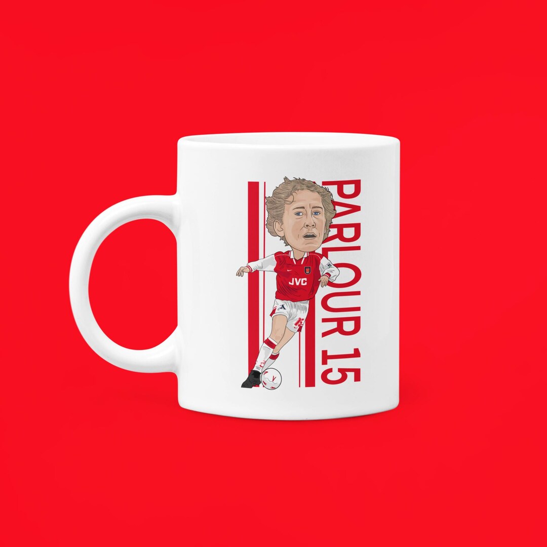 Arsenal Cartoon Ray Parlour Fan Art Made White 11oz Mug and Coaster SET ...