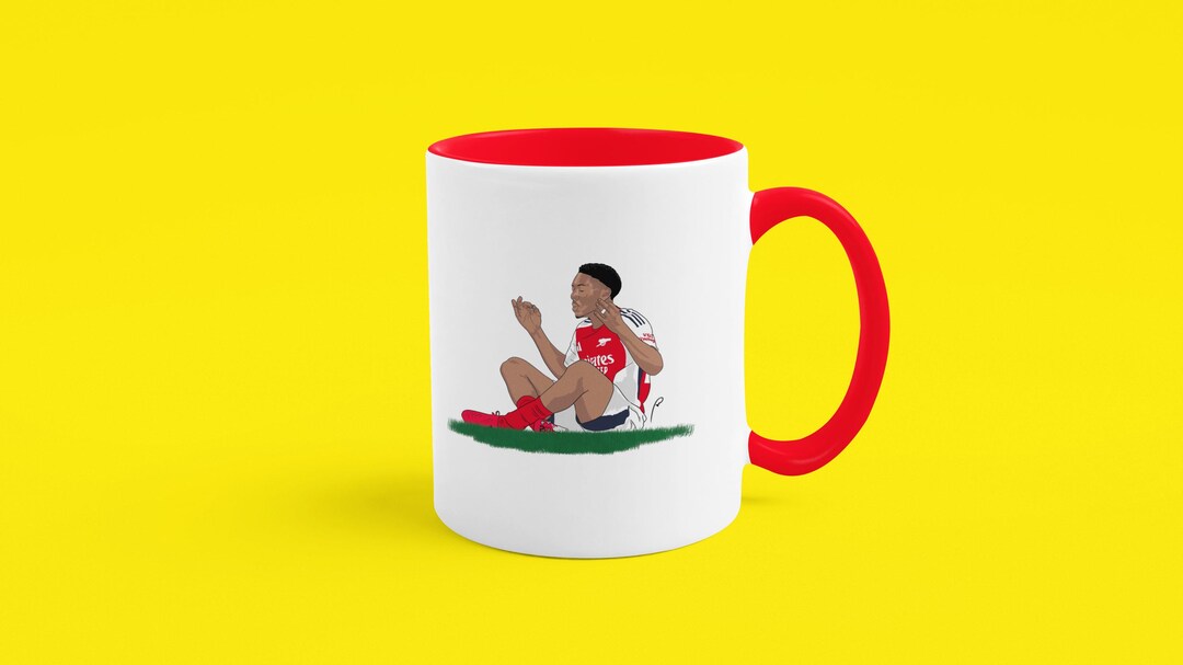 Arsenal Cartoon Stay Humble Myles Lewis Skelly Fan Art Made White 11oz ...