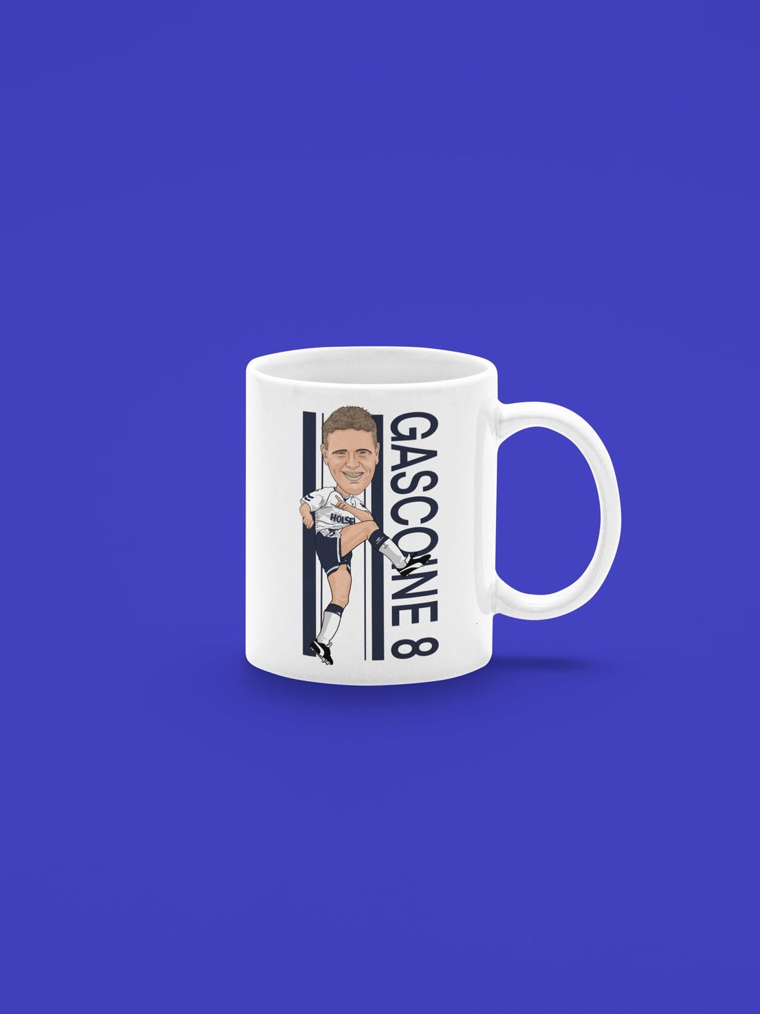 Tottenham Cartoonist Paul Gascoigne Fan Made 11oz White Mug and MDF ...