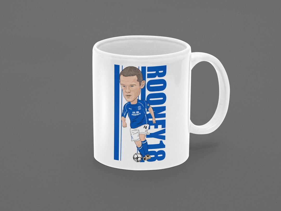 Everton Cartoon Graphic Wayne Rooney Fan Art Made White 11oz Coffee ...