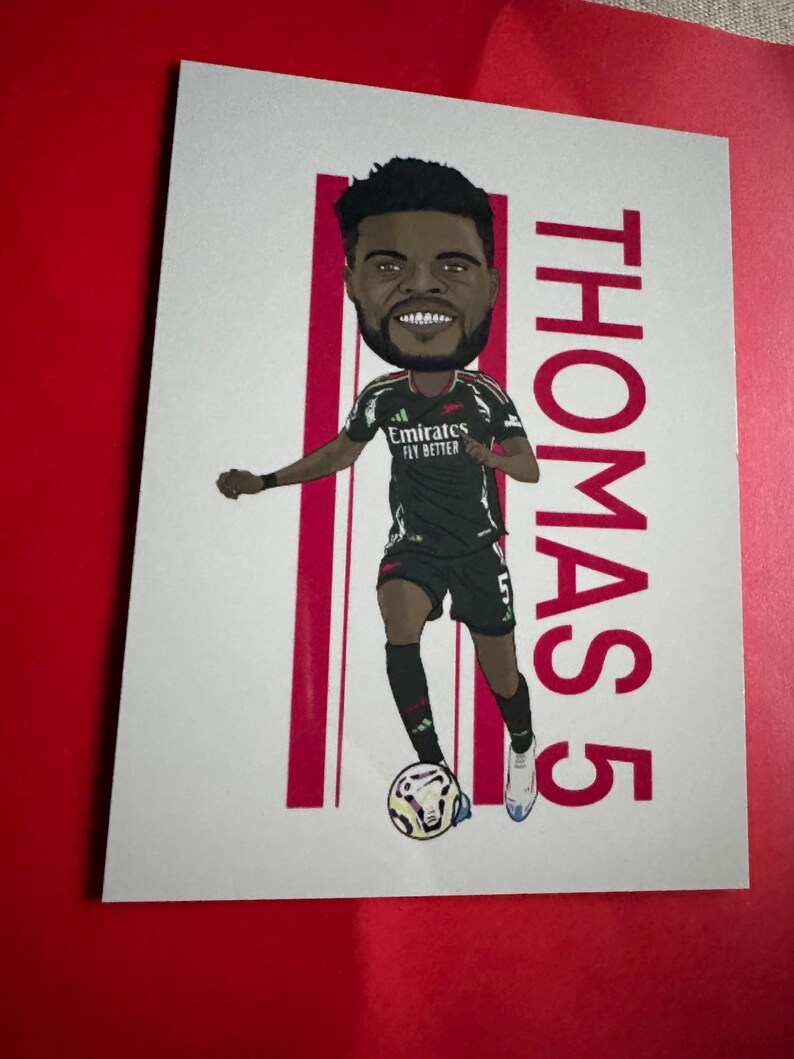 Arsenal Cartoon Thomas Partey Fan Art Made A5 (8" X 6") White Metal ...
