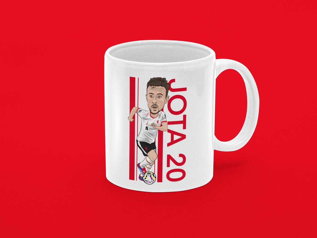Liverpool Football Graphic Cartoon Diogo Jota Fan Art Made White 11oz ...