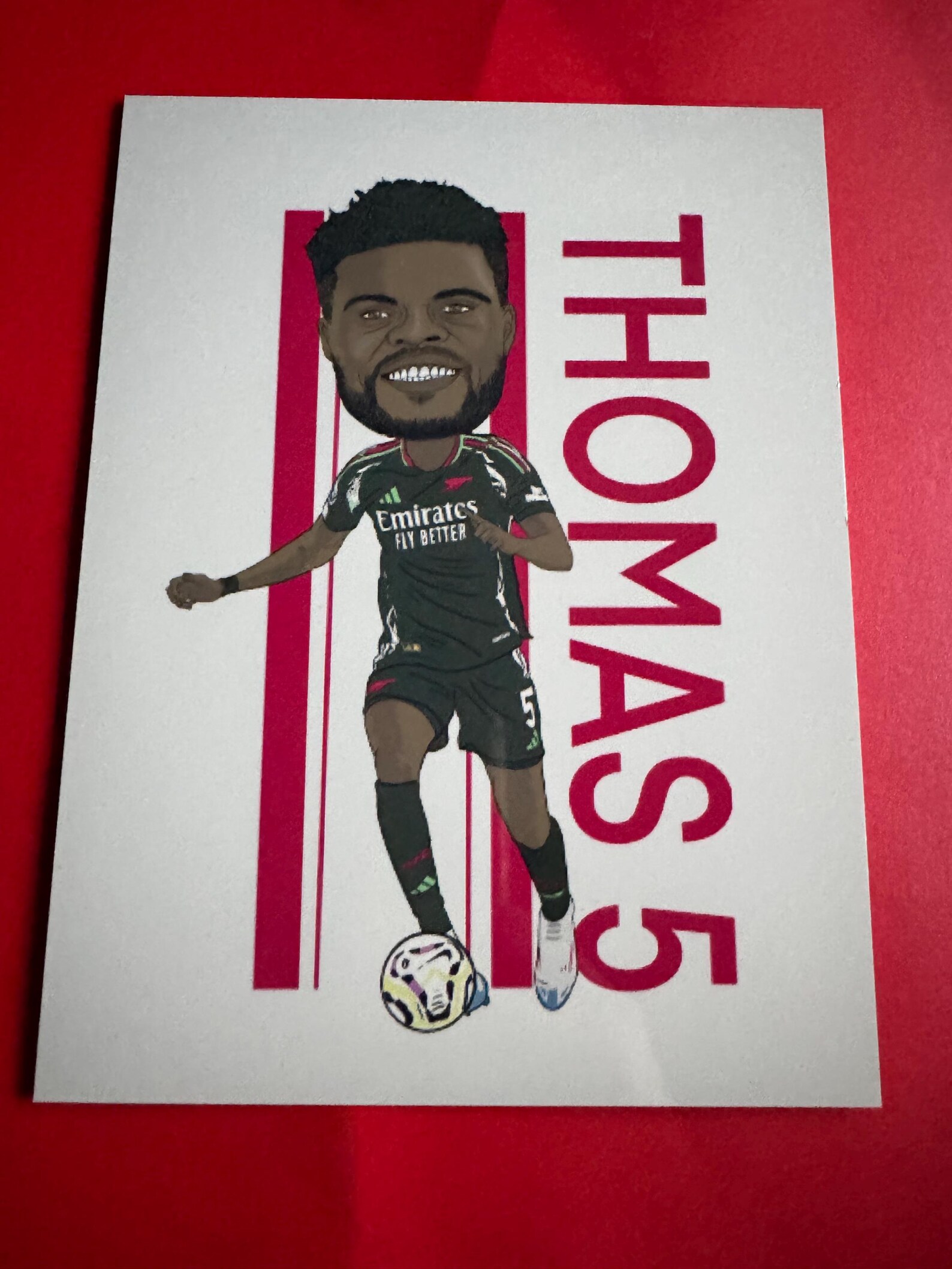 Arsenal Cartoon Thomas Partey Fan Art Made A5 (8" X 6") White Metal ...