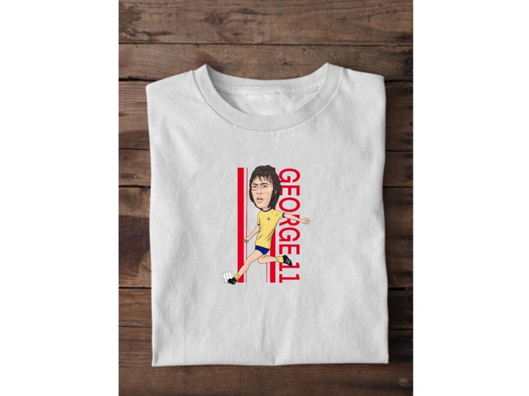 Arsenal Football Cartoon Graphic Charlie George Fan Art Made T-shirt ...