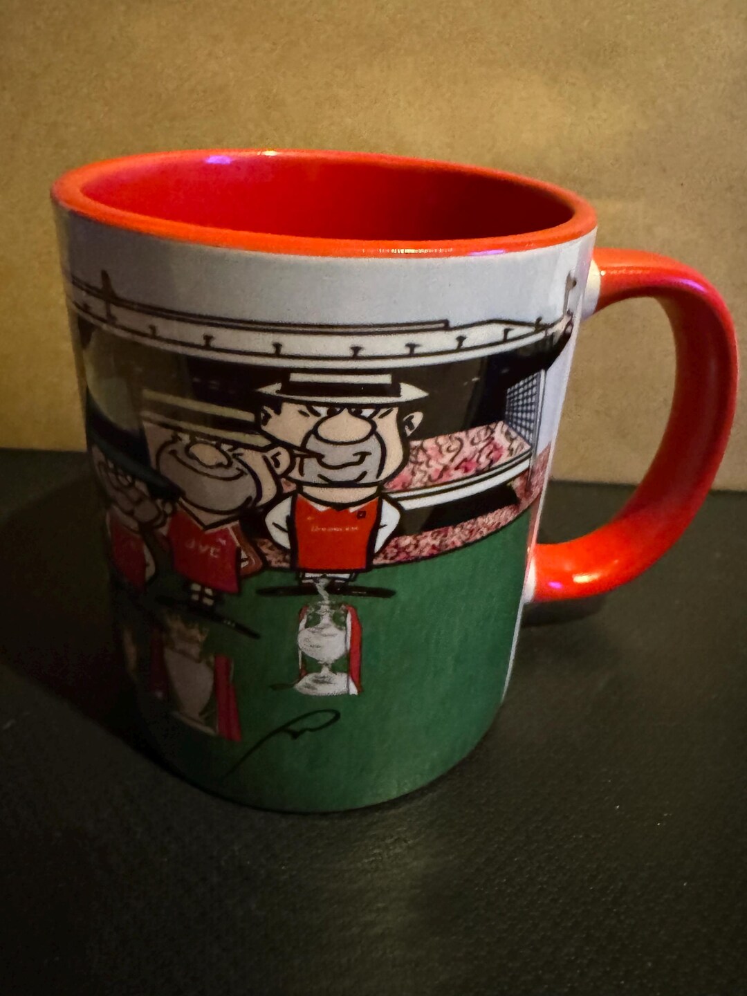 Arsenal Cartoon Gooner Mob Fan Art Made 11oz White and Red Mug and MDF ...