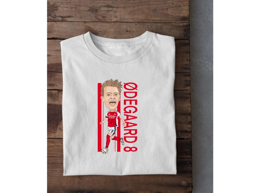 Arsenal Cartoon Martin Ødegaard Fan Made T-shirts Fan Art Made - Etsy UK