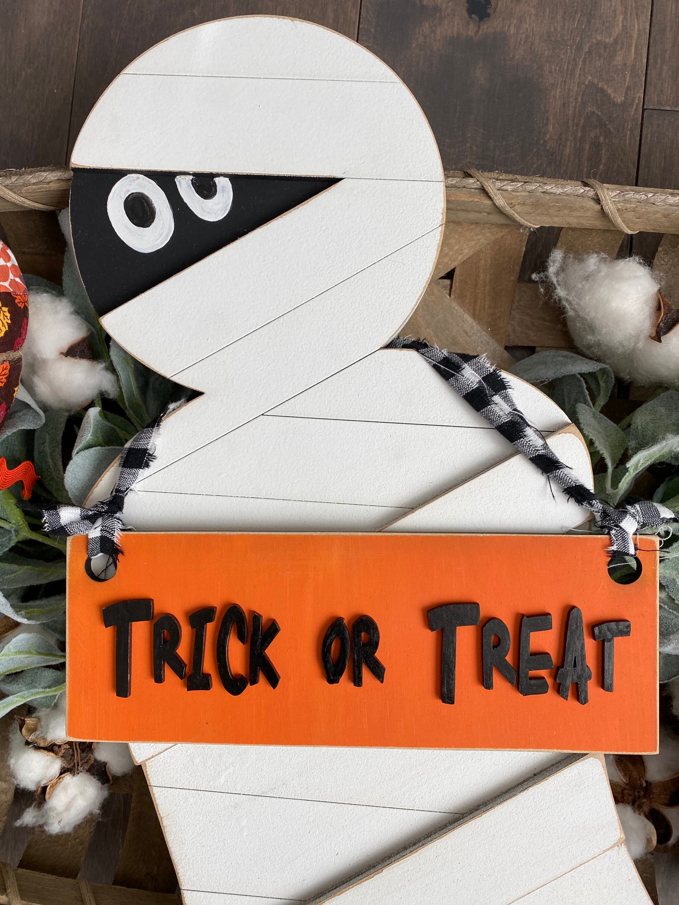 Wooden Trick or Treat Mummy | Halloween Home Decor | Halloween Mummy ...