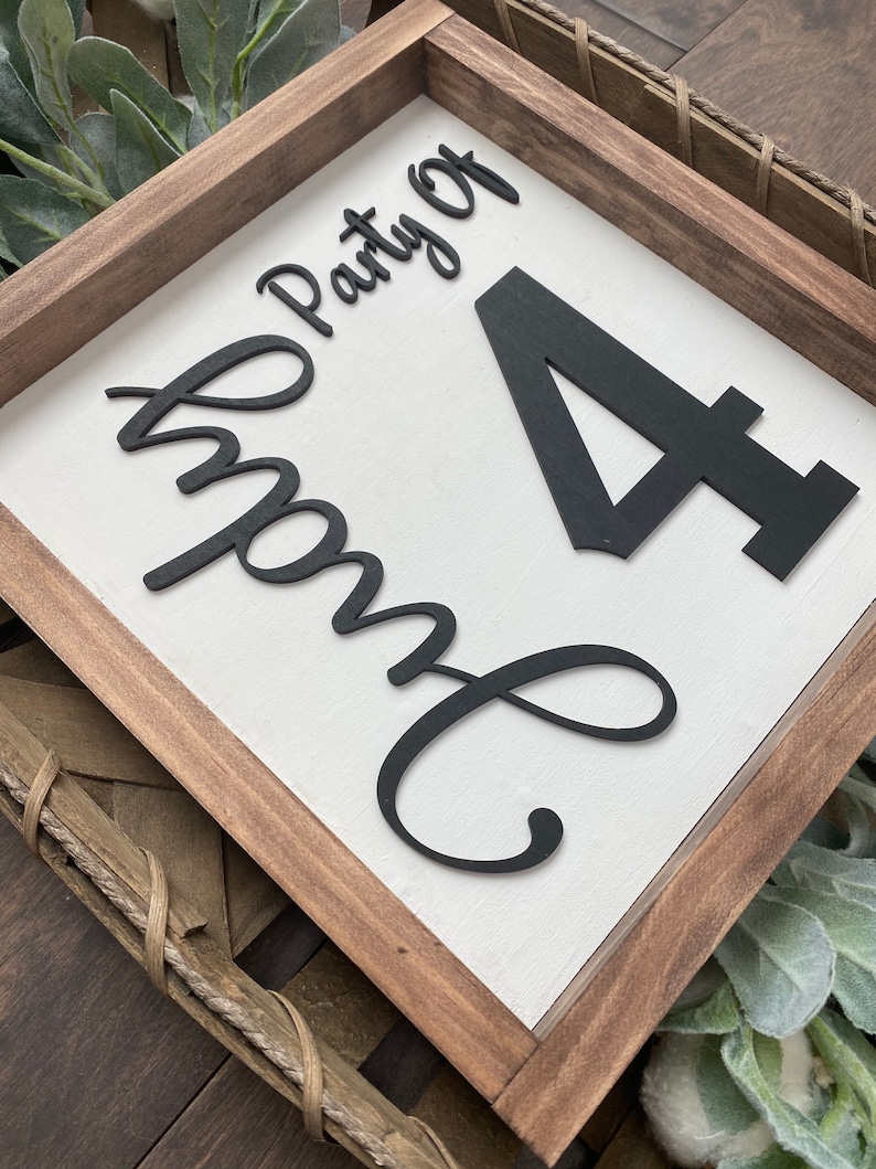 Personalized Family Number Farmhouse Sign, Rustic Home Decor ...