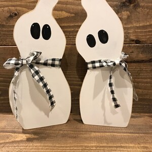 Set of Two Wood Boo Halloween Ghosts | Wood Crafts | Farmhouse Style ...