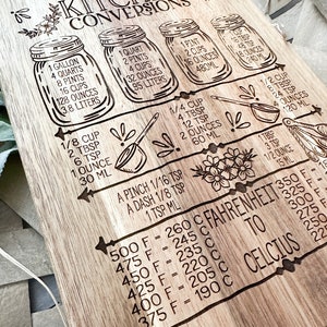 Kitchen Conversions Engraved Cutting Board - Etsy