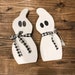 Set of Two Wood Boo Halloween Ghosts Wood Crafts Farmhouse Style Boo ...