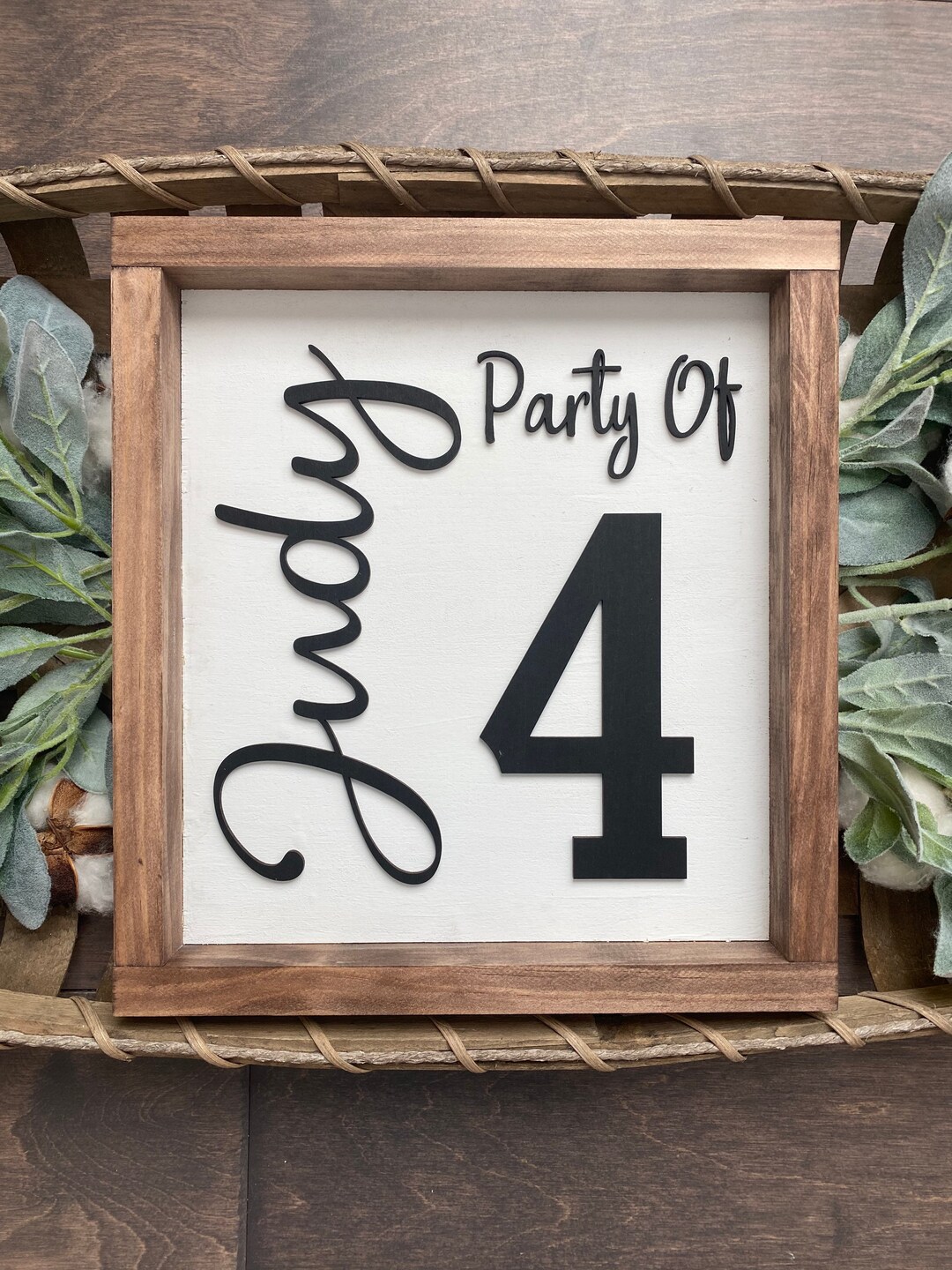 Personalized Family Number Farmhouse Sign, Rustic Home Decor ...