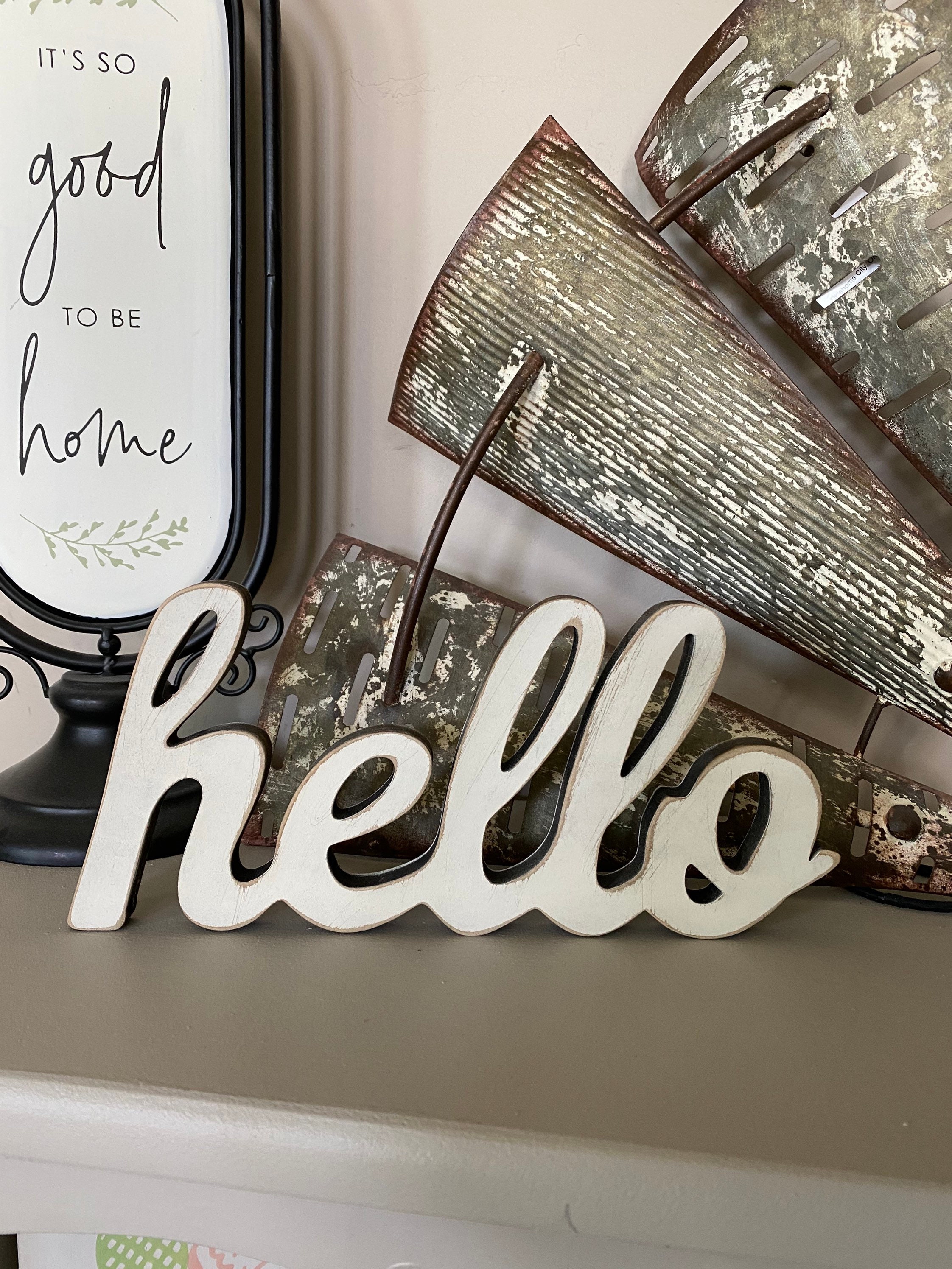 Digital SVG File Hello Sign SVG Laser Ready | Etsy