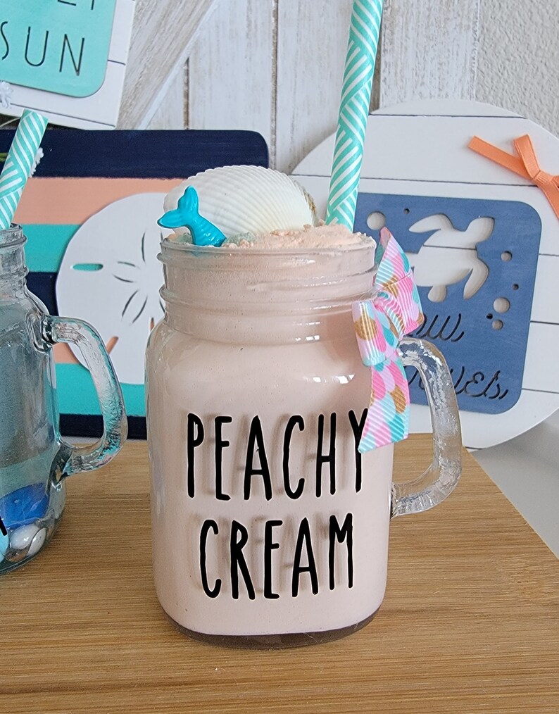 OCEAN WATER Fake Drink in Mini Mason Jars With Faux Ice Cubes - Etsy