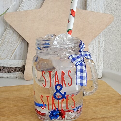 OCEAN WATER Fake Drink in Mini Mason Jars With Faux Ice Cubes | Etsy