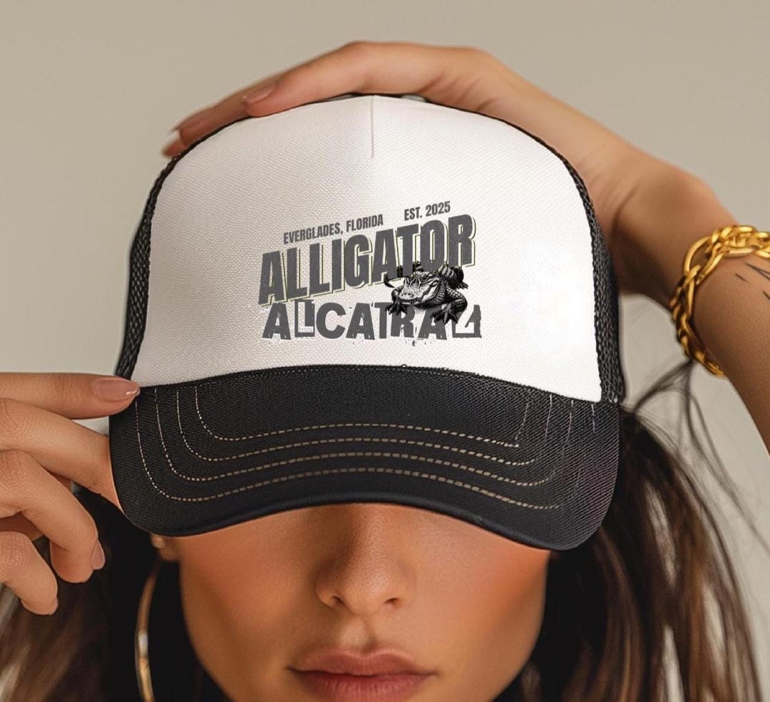 Alligator Alcatraz Trucker Cap, Alligator Gift, Deportation ICE ...