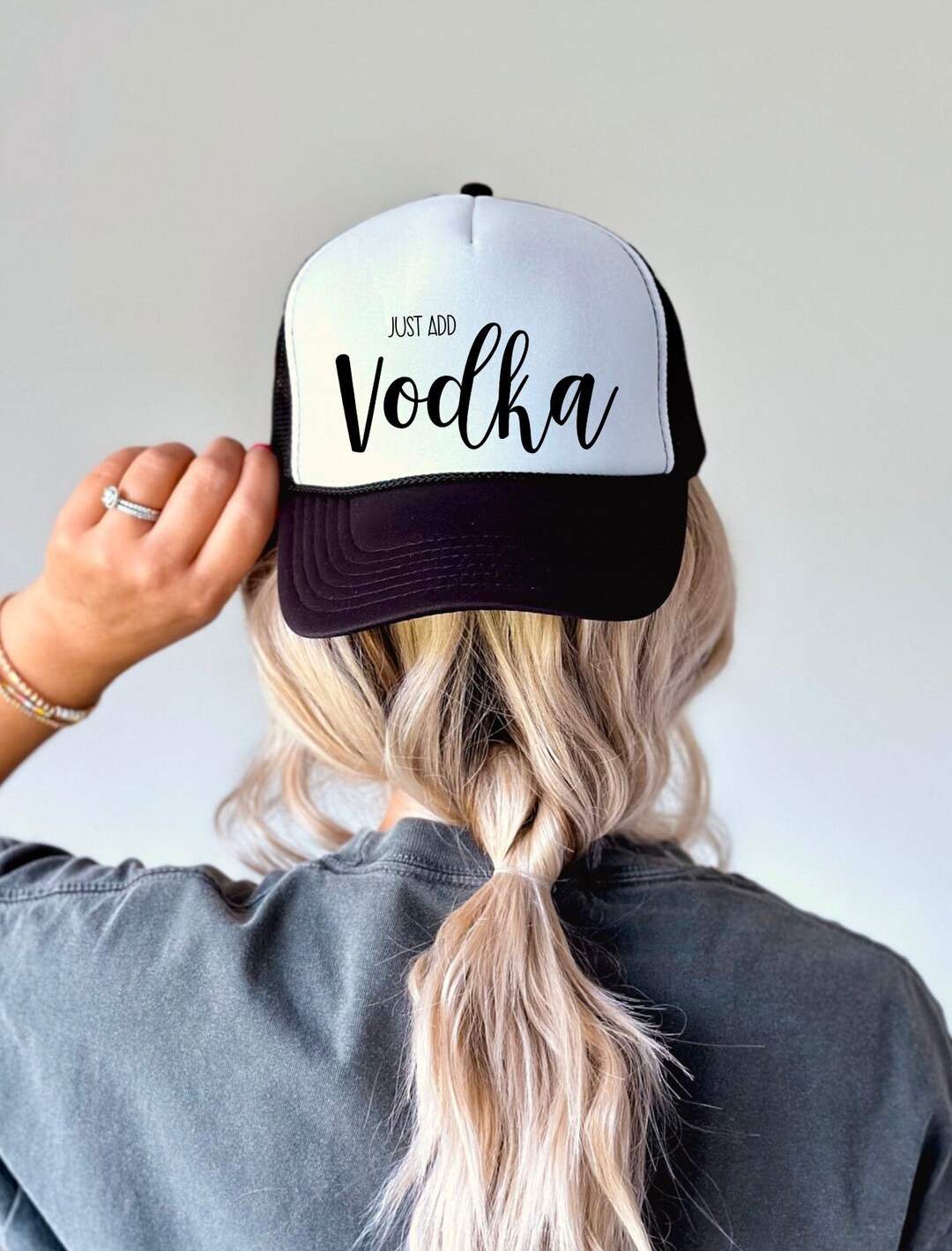 Just Add Vodka Summertime Trucker Hat. Tan Girl Baseball Hat. Beach ...