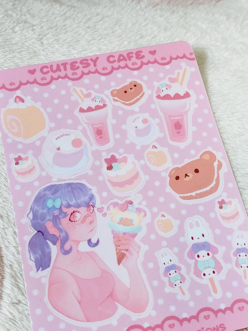 Cutesy Cafe Sticker Sheet!! - Etsy