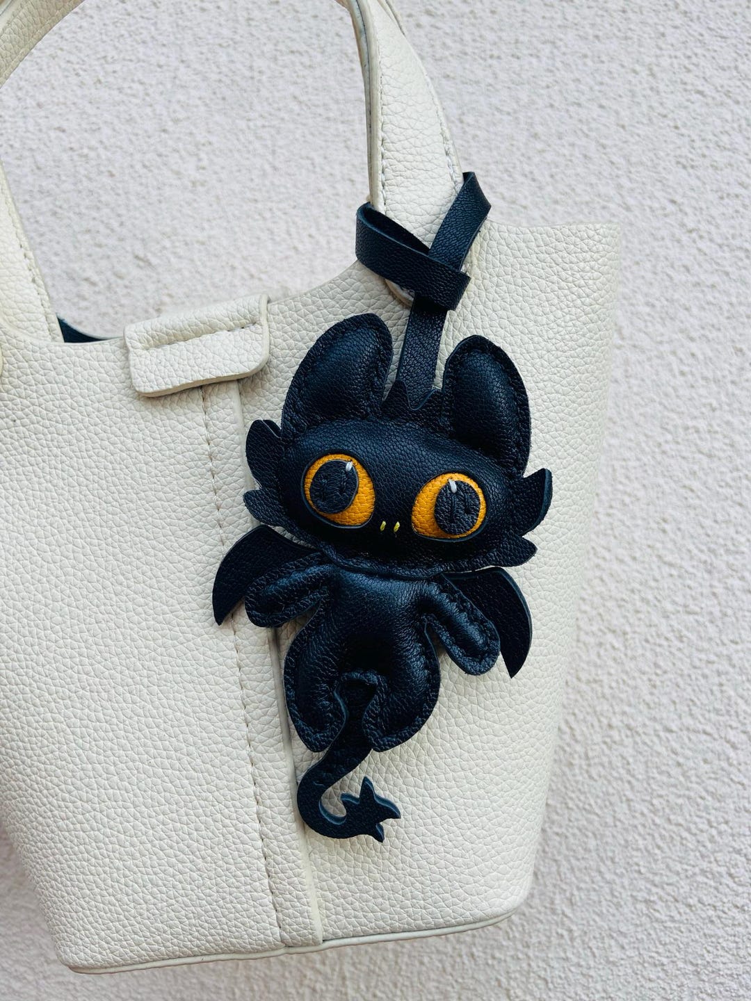 Toothless Bag Charms, Black Toothless Bag Charm, Leather Car Key Bag ...