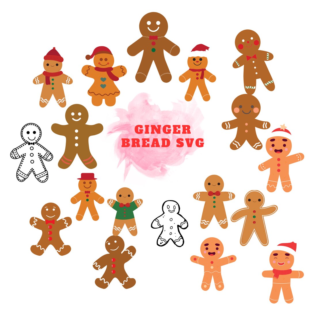 Christmas Gingerbread Man SVG Png. Christmas Svg Cut Files, Gingerbread ...