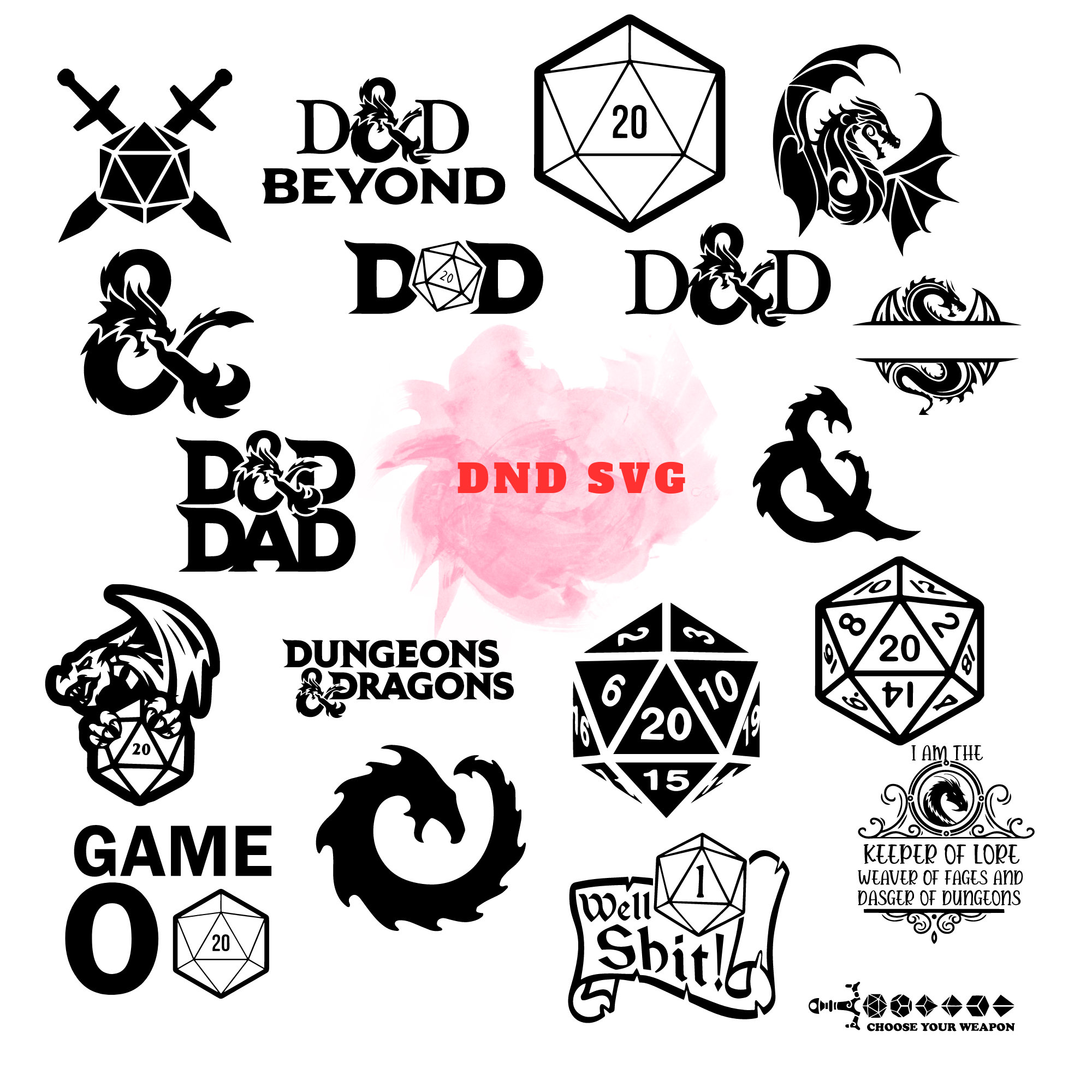 Dnd Svg Bundle, Dnd Png Bundle, Dnd Dxf Bundle, Dnd Silhouette Designs ...
