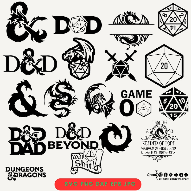 Dnd Svg Bundle, Dnd Png Bundle, Dnd Dxf Bundle, Dnd Silhouette Designs ...