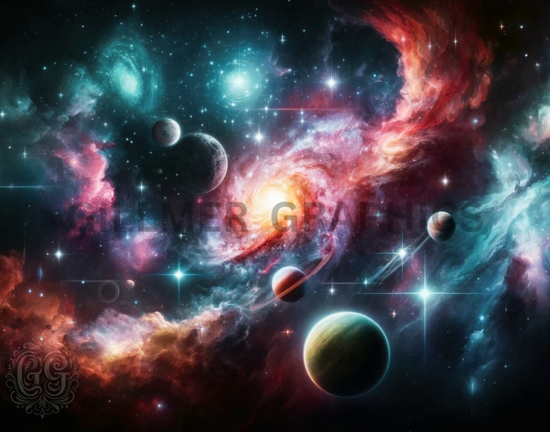 Outer Space Print Digital Download Printable Planets - Etsy