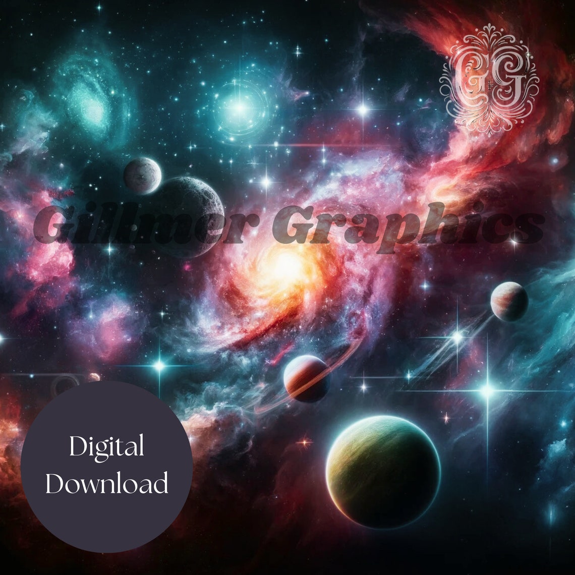 Outer Space Print | Digital Download | Printable | Planets - Etsy