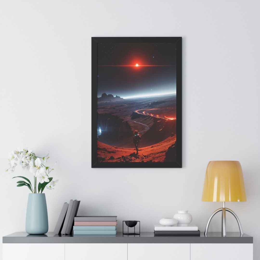 Alien Planet Sci-fi Wall Art, Fantasy Alien Landscape, Space Wall Art ...