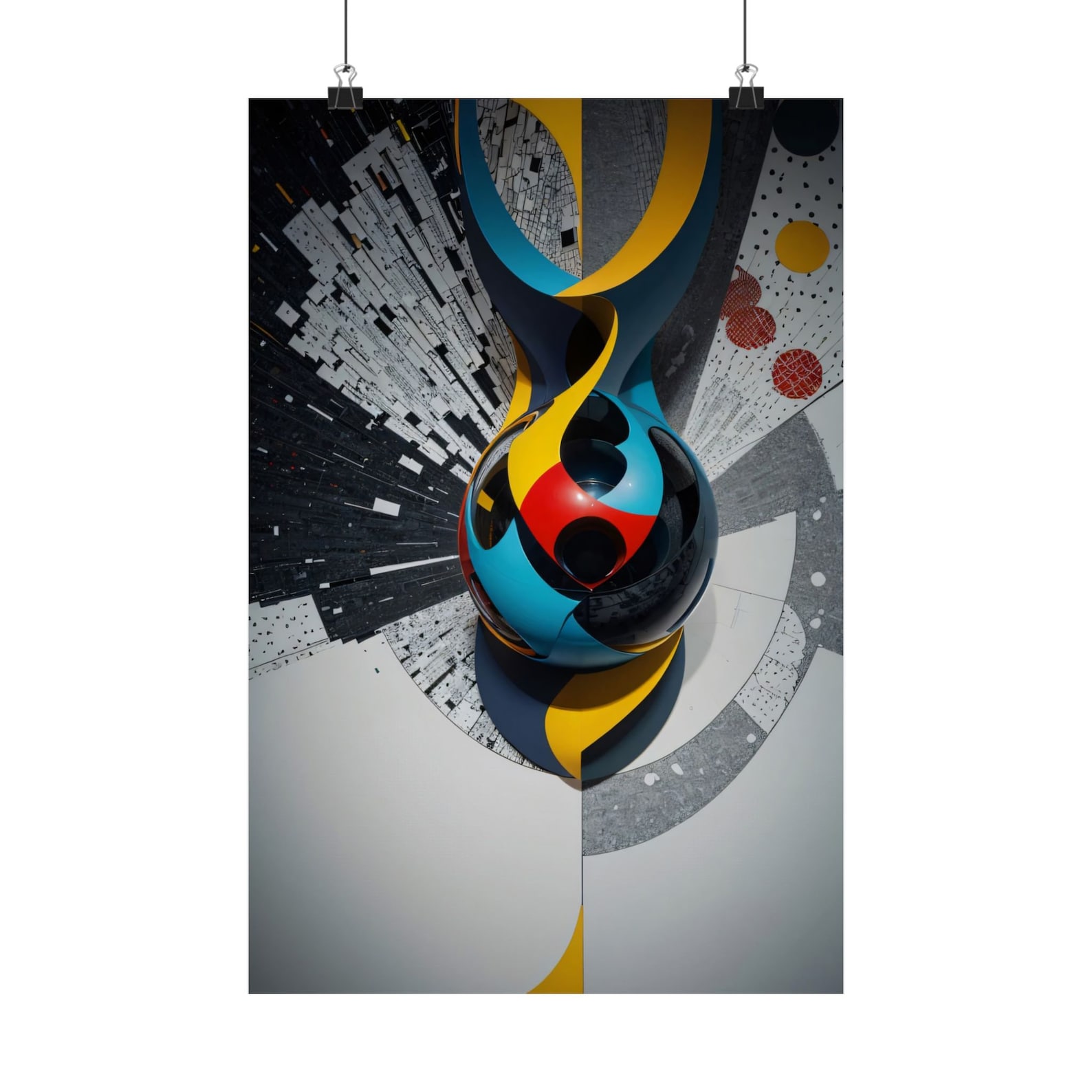 Futuristic Abstract Art: Dynamic Spheres and Intricate Patterns, Modern ...