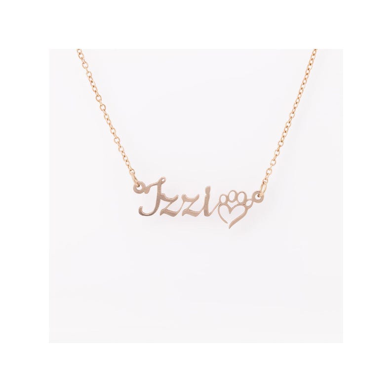 Dog Name Necklace, Personalized Dog Ears Necklace, Custom Pet Jewelry ...