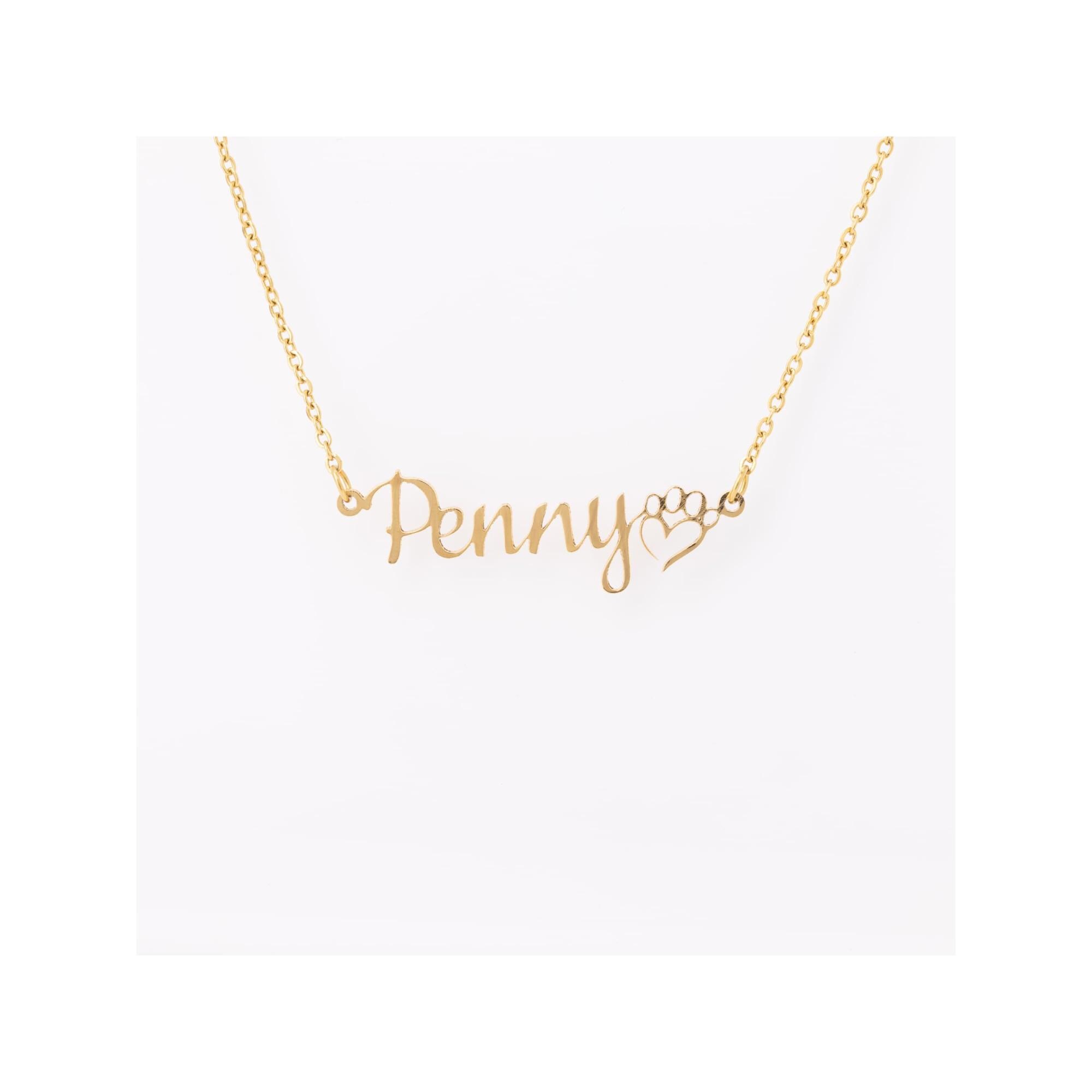 Dog Name Necklace, Personalized Dog Ears Necklace, Custom Pet Jewelry ...