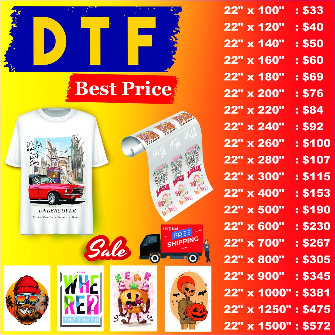 Custom DTF Gang Sheet, Dtf Transfers Ready for Press, DTF Transfers ...