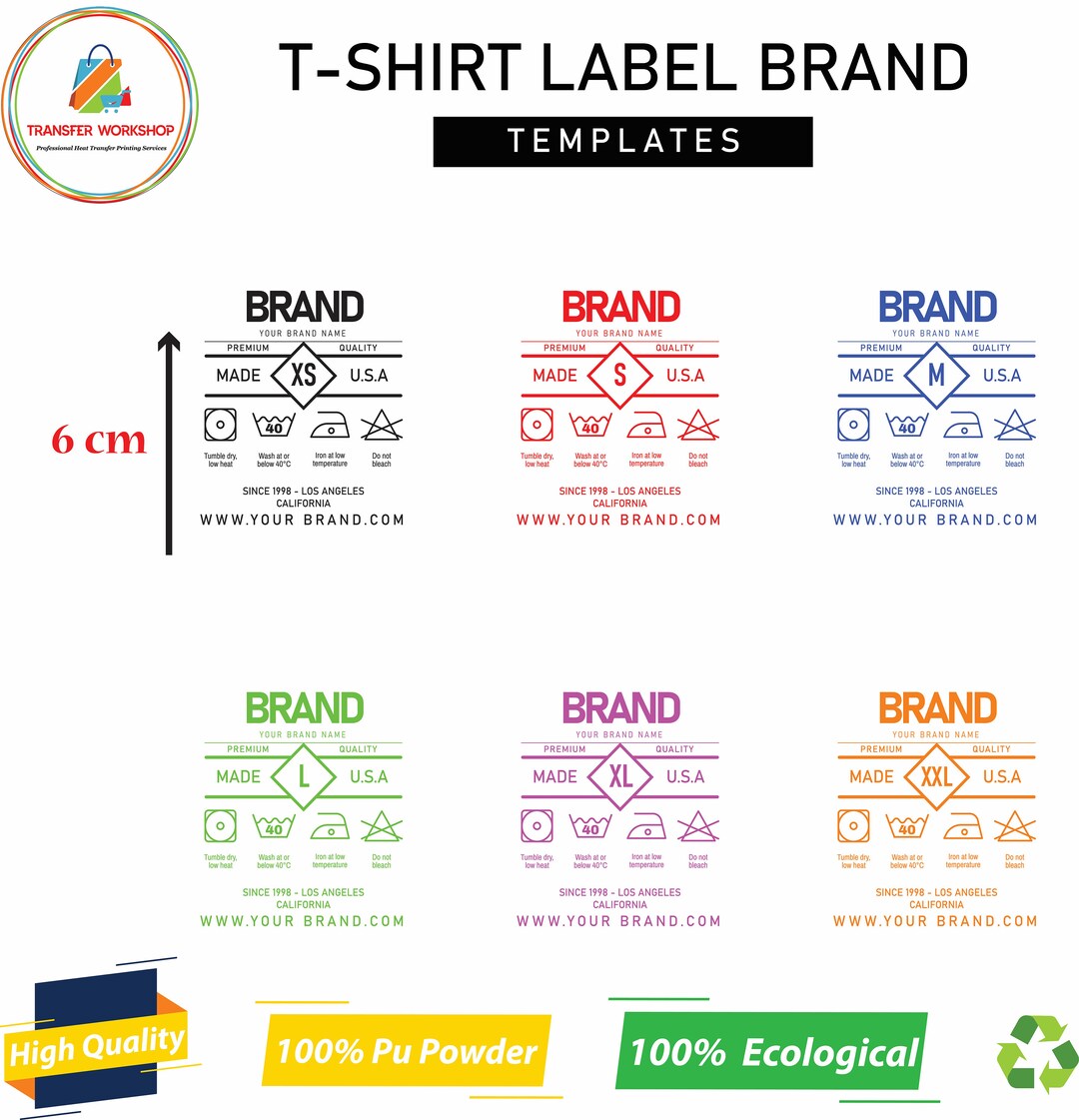 Custom Heat Transfer Labels,dtf Labels,full Colour Print Labels,iron on ...