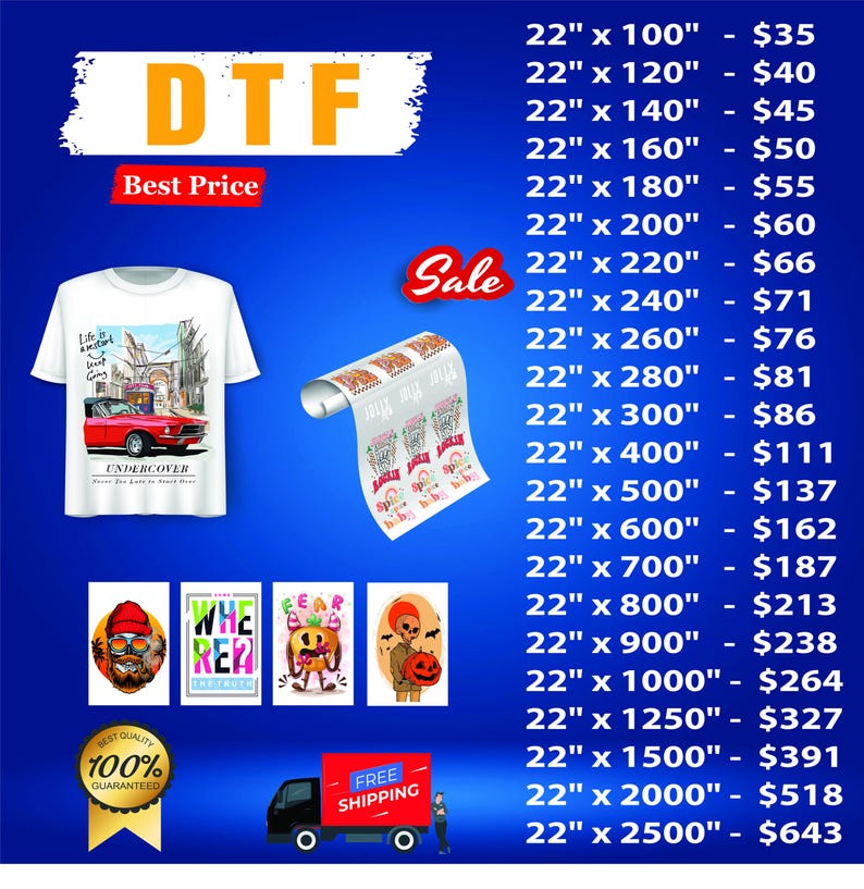 Custom DTF Gang Sheet Direct to Film Transfer, Personalized Wholesale Full Color Heat Dtf ...