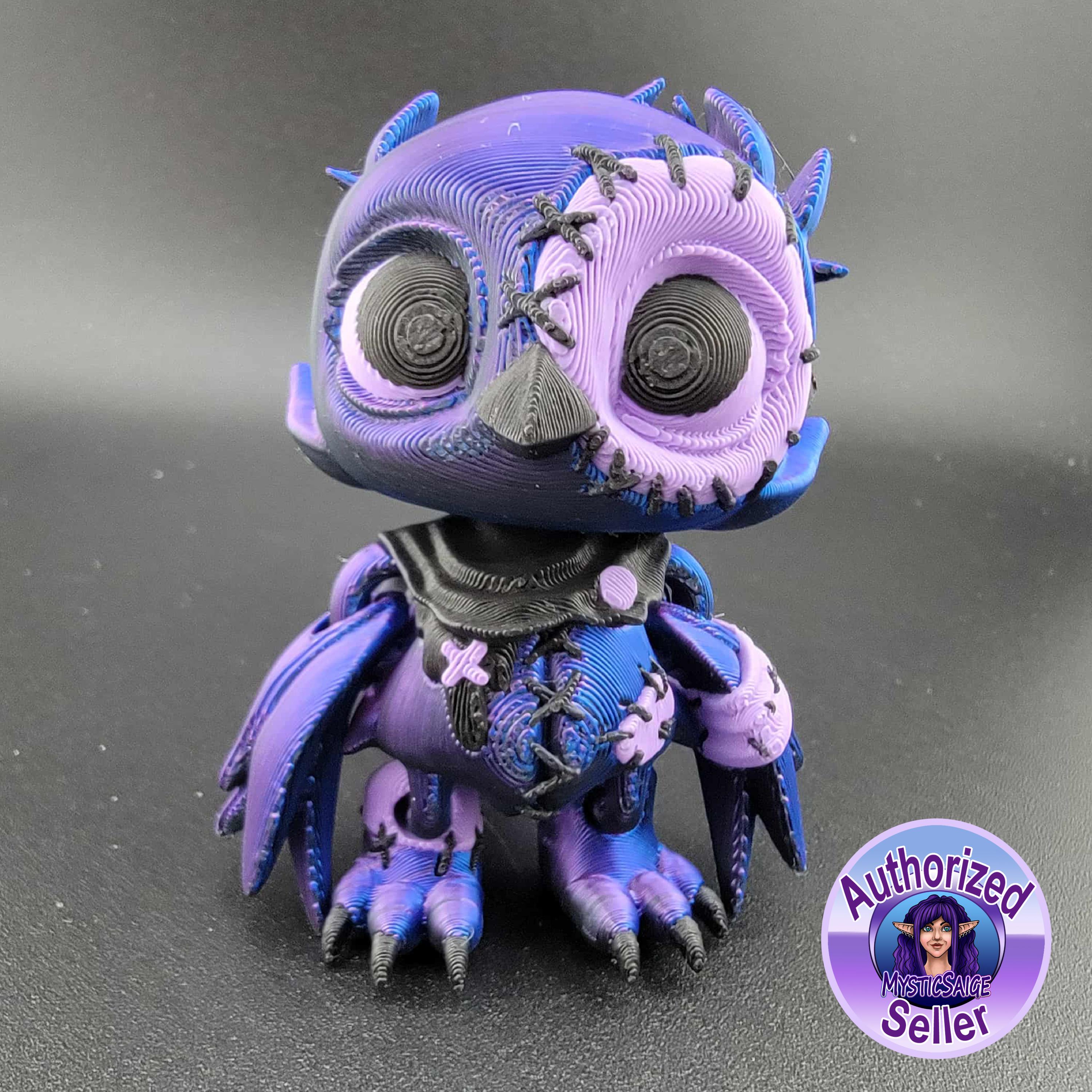Voodoo Crow Figure | 3D Printed Tricolor Iridescent Raven With ...
