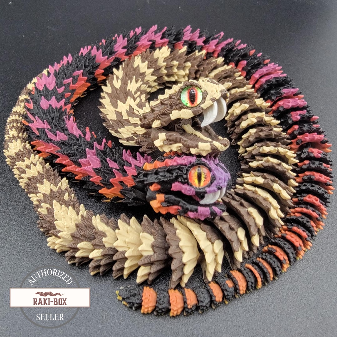 Flexi Bush Viper Fidget Toy: Fully Customizable 3D Printed Articulated ...