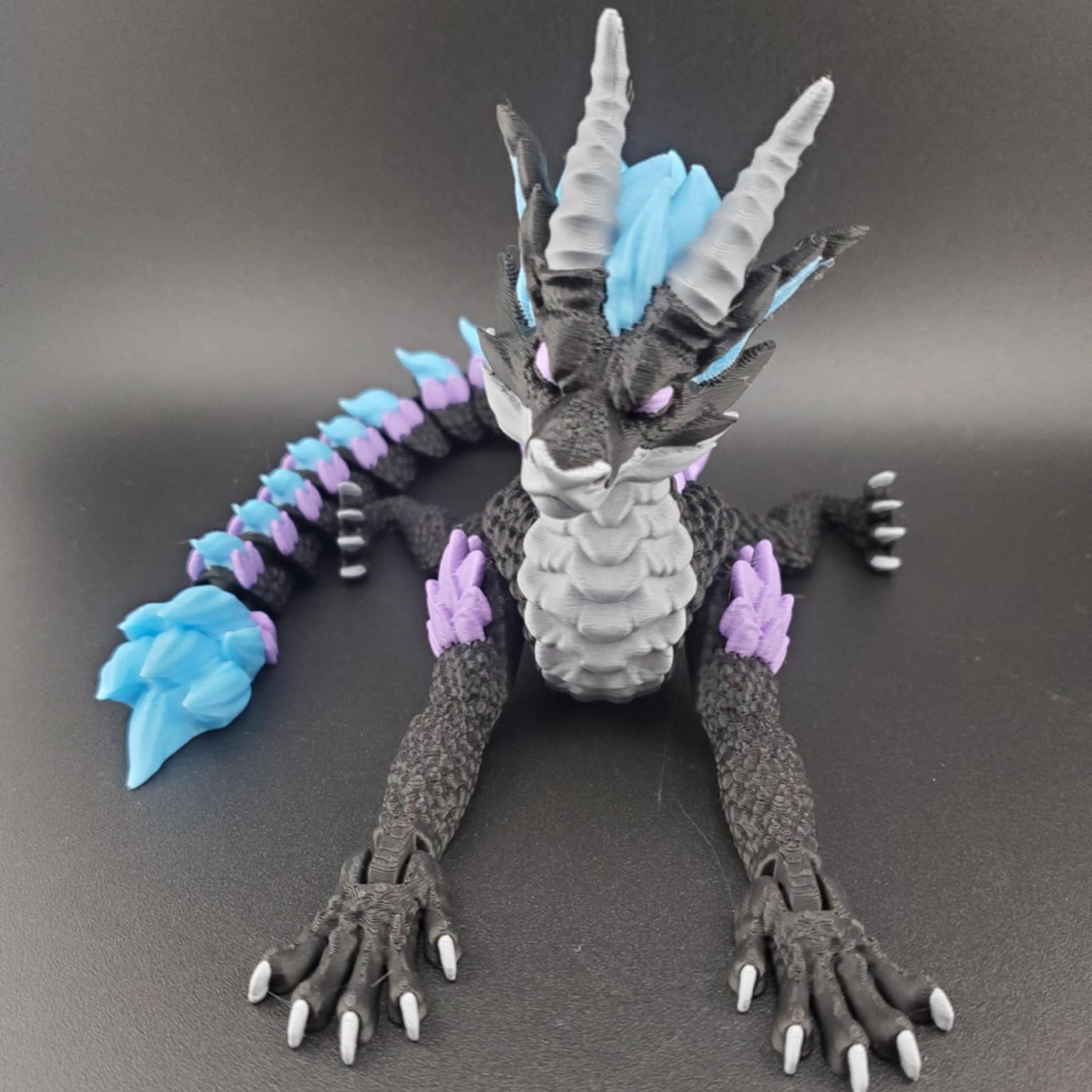 Knox - Glow in the Dark 3D Printed Articulated Night Dragon Flexi ...