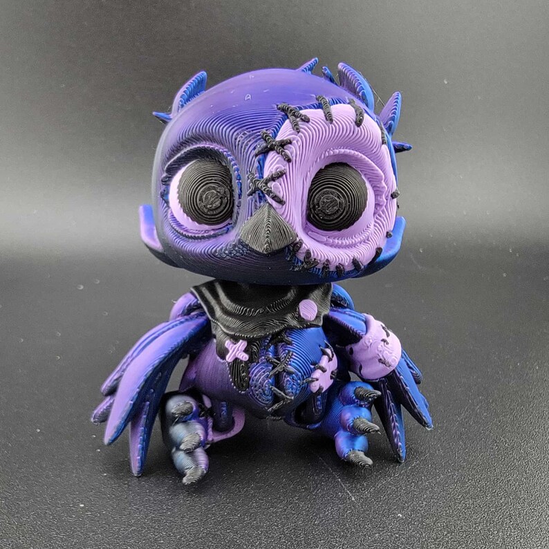 Voodoo Crow Figure | 3D Printed Tricolor Iridescent Raven With ...