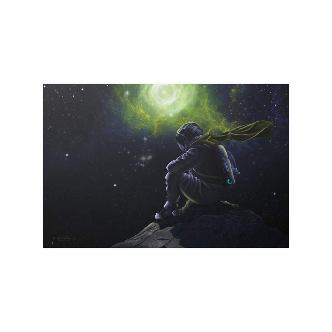 Sci-fi Space Nebula Astronaut Art Satin Print - Etsy